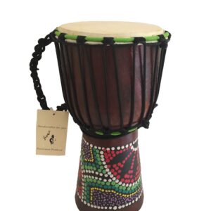 Djembe Drum Bongo Congo African Wood Drum - MED SIZE- 12" High, JIVE BRAND, Professional Quality With Heavy Base/Includes Drum Key Chain