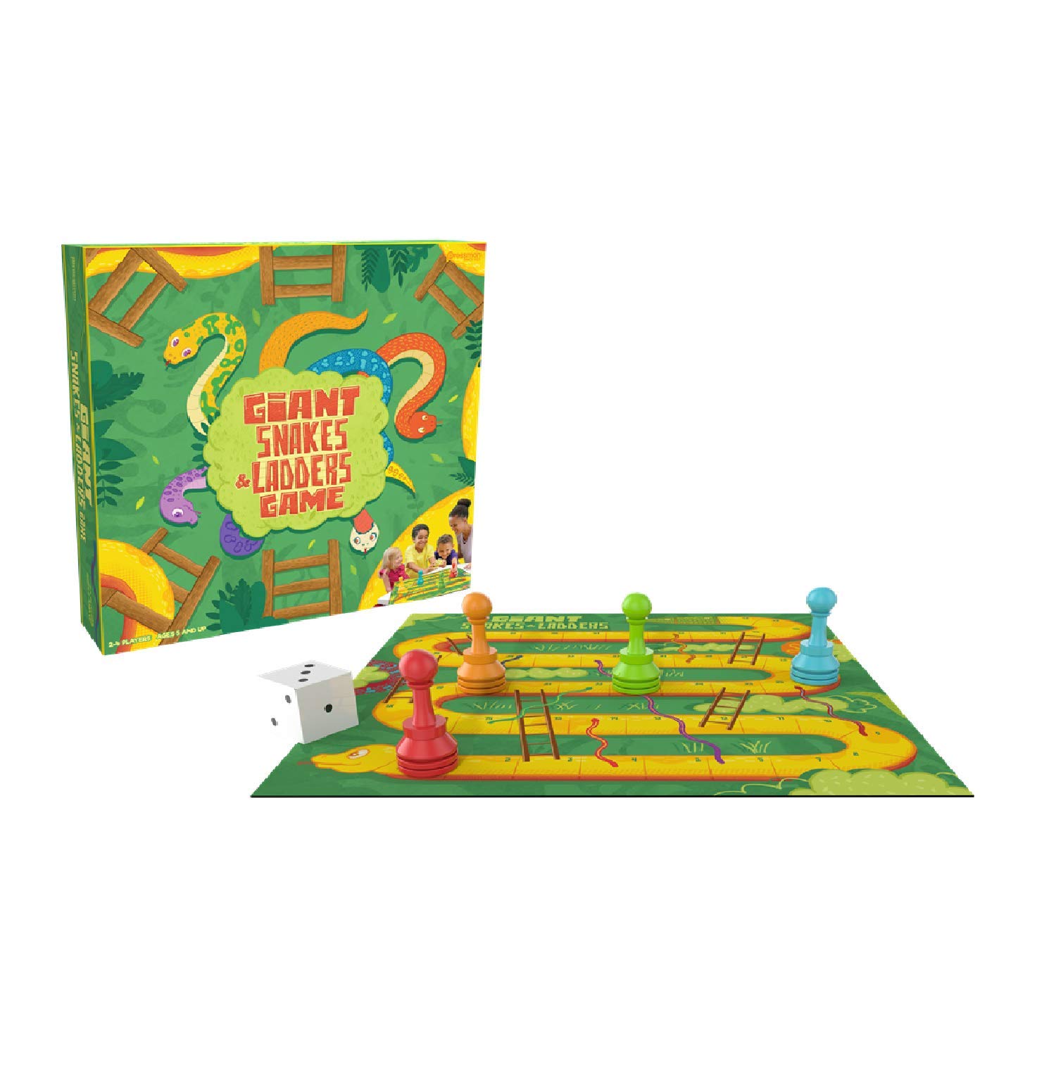 Pressman Giant Snakes & Ladders Game - Classic Gameplay Supersized, 60 months to 1188 months