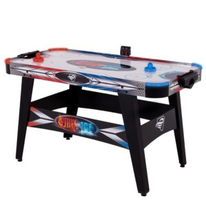 triumph sports fire ‘n ice led light-up 54" air hockey table includes 2 led hockey pushers and led puck