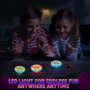 12-Pack Light Up Spinner Tops - UFO Spinning Tops with Gyroscope, LED Flashing Toy Bulk Novelty Party Favors & Fun Stocking Stuffers, Goodie Bag Fillers for Kids