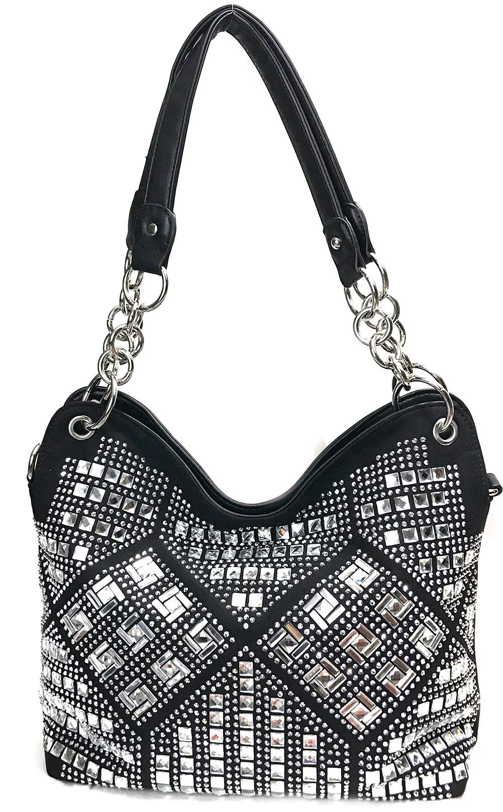 Zzfab Geometric Gem Sparkle Purse Black