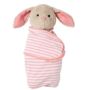 manhattan toy baby bunny stuffed animal with swaddle blanket, 11"