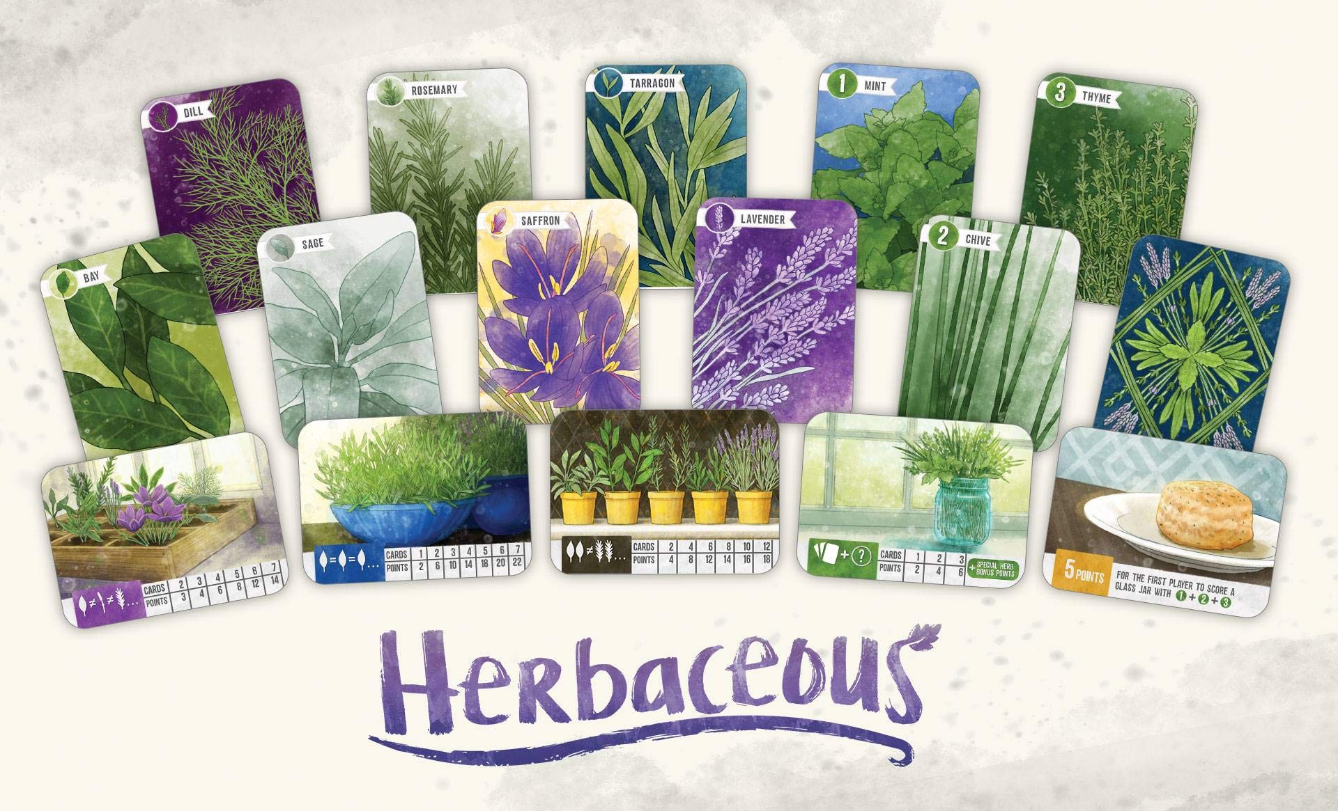 Pencil First Games Herbaceous Card Game – A Flavorful Set Collection Game of Garden Herbs and Containers by Pencil First Games for 1-4 Players