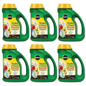 miracle-gro shake 'n feed all purpose plant food, plant fertilizer, 4.5 lbs. (6-pack)