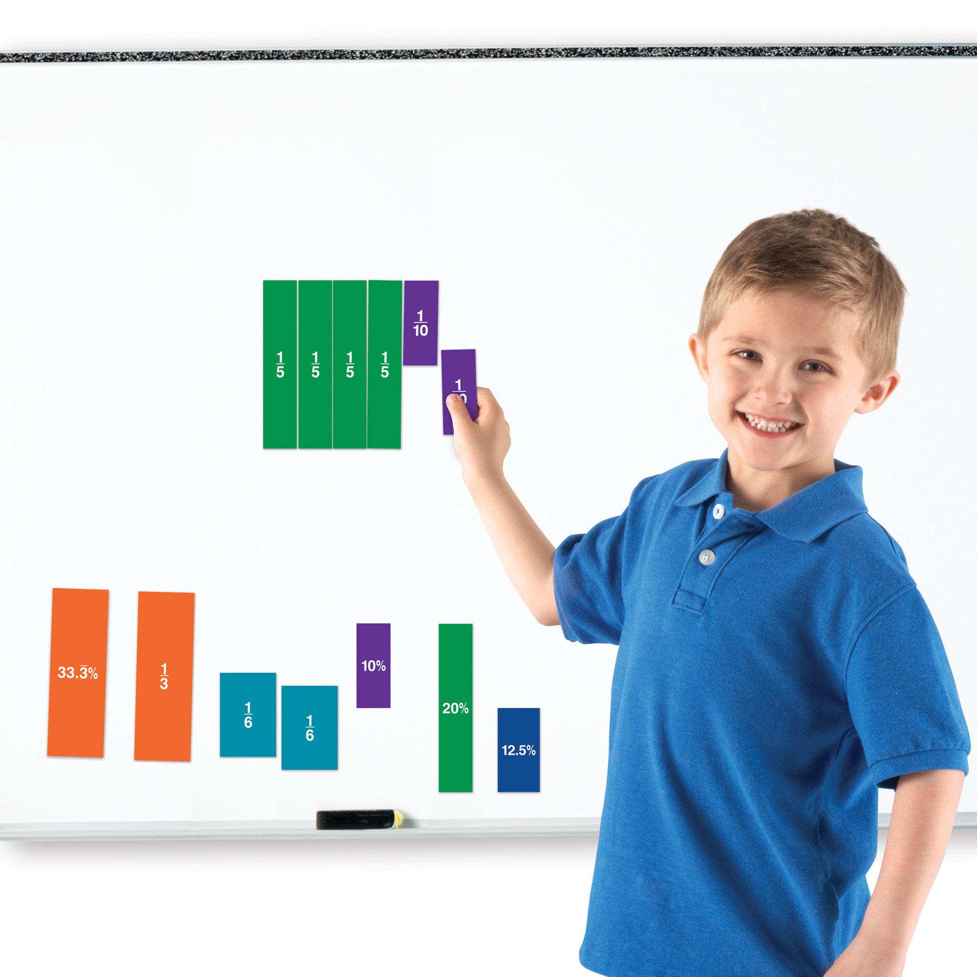 Learning Resources Double-Sided Magnetic Fraction Squares, Math Manipulations, 51 Pieces, Ages 6+