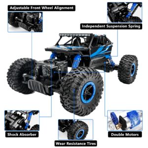 Cheerwing 1:18 Rock Crawler 2.4Ghz Remote Control Car 4WD Off Road RC Monster Truck 2 Battery (Blue)