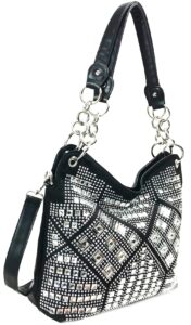 zzfab geometric gem sparkle purse black