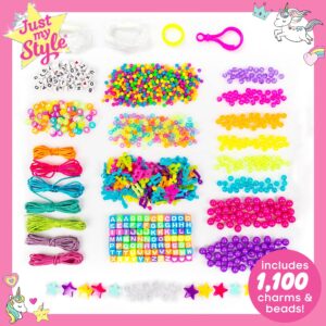 Just My Style ABC Beads by Horizon Group Usa, 1000+ Charms & Beads, Alphabet Charms, Accent Seed Star Wax Beading Cord, Satin Cord Key Ring Included, Bright, Small