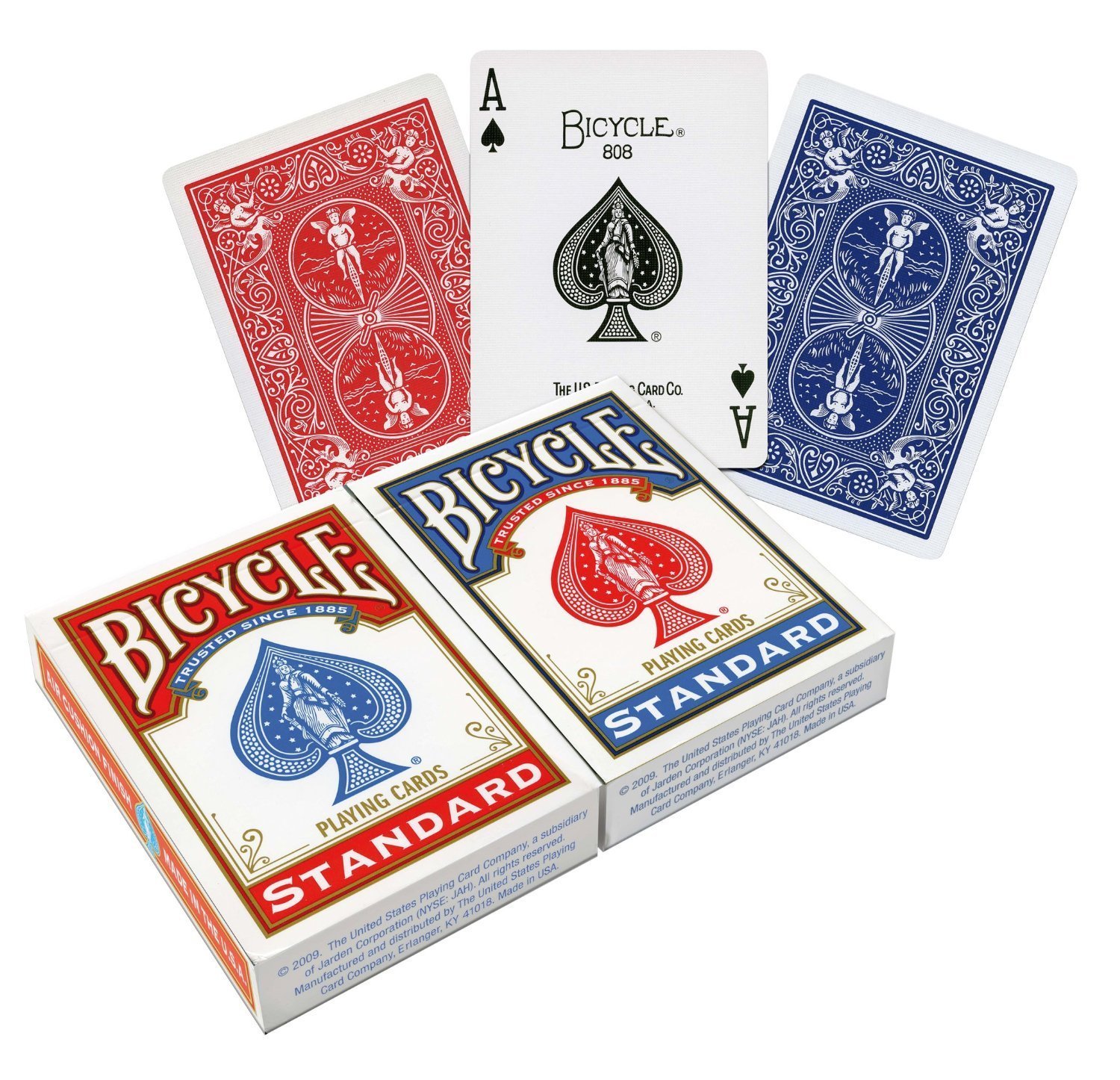 Bicycle Standard Index Playing Cards 1 Deck, Colors may Vary (Red or Blue)