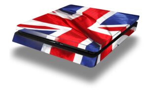 vinyl decal skin wrap compatible with sony playstation 4 slim console union jack 01 (ps4 not included)