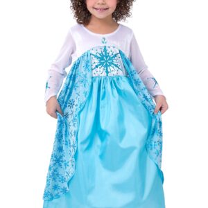 Little Adventures Ice Princess Dress up Costume for Girls (Medium 3-5) - Machine Washable Child Pretend Play and Party Dress with No Glitter