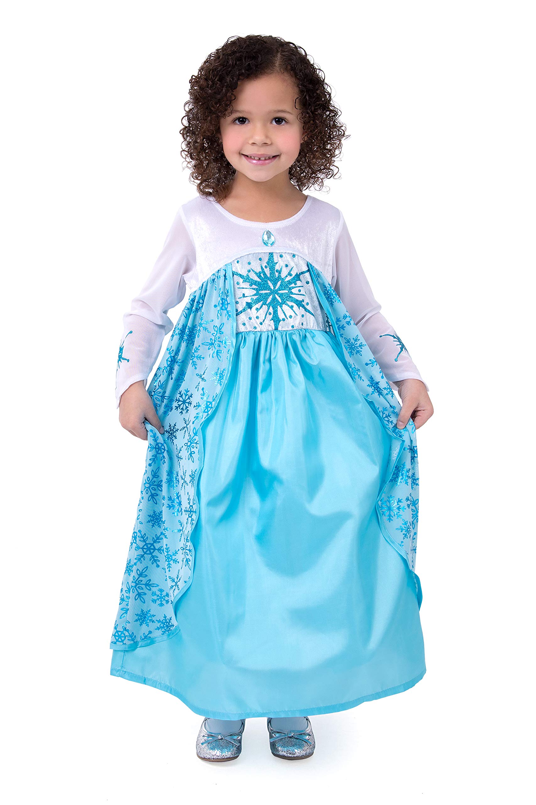 Little Adventures Ice Princess Dress up Costume for Girls (Medium 3-5) - Machine Washable Child Pretend Play and Party Dress with No Glitter