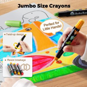 Jar Melo Jumbo Crayons for Toddlers, 24 Colors Twistable Crayons Non Toxic Washable Crayons, Silky Large Crayons, Safe for Babies and Children Gifts