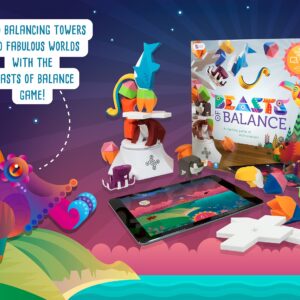 Beasts of Balance - A Digital Tabletop Hybrid Family Stacking Game For Ages 7+ (BOB-COR-WW-1/GEN)Plinth included