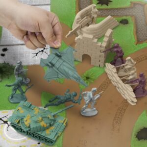 Imagination Generation Army Men Big Battle Playset Deluxe Army Toys and Green Army Men - Set Includes Tan and Green Army Men, Tanks, Jets, Walls, Helis, Battlefield Mat and More (260 pcs)