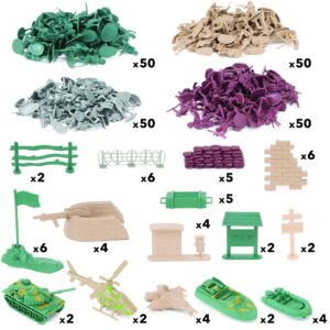 Imagination Generation Army Men Big Battle Playset Deluxe Army Toys and Green Army Men - Set Includes Tan and Green Army Men, Tanks, Jets, Walls, Helis, Battlefield Mat and More (260 pcs)