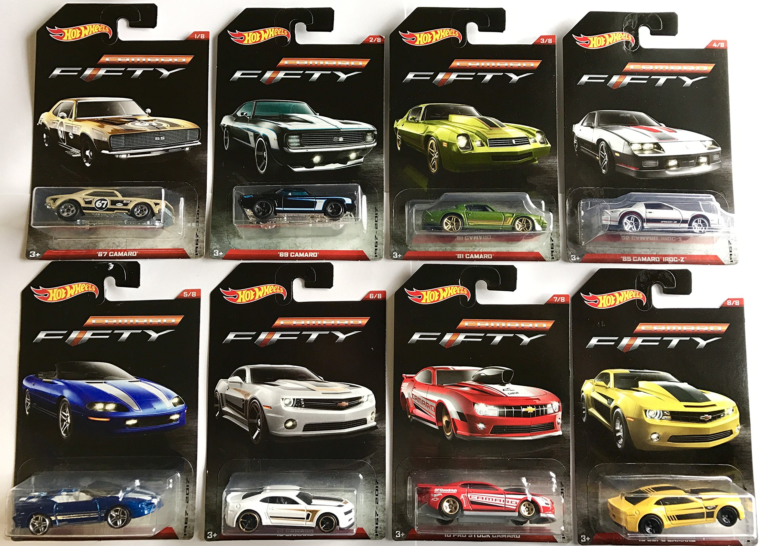 Hot Wheels Camaro Fifty 1967-2017 Exclusive 8 Car Set