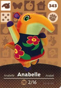 nintendo animal crossing happy home designer amiibo card anabelle 343/400 usa version