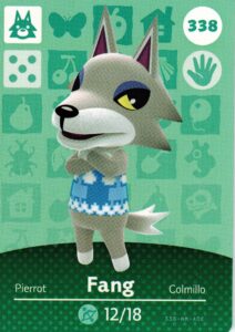 nintendo animal crossing happy home designer amiibo card fang 338/400 usa version