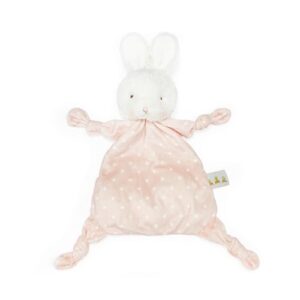 bunnies by the bay "blossom" knotty friend baby stuffed animal blanket - plush baby lovey - best friend blanket - 10” multicolour