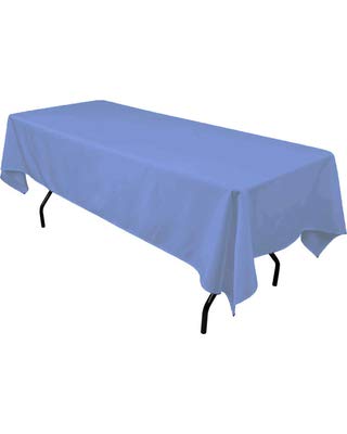 New Creations Fabric & Foam Inc 60" Wide by 90" Long Rectangular Polyester Poplin Tablecloth, Steel Blue