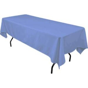 New Creations Fabric & Foam Inc 60" Wide by 90" Long Rectangular Polyester Poplin Tablecloth, Steel Blue