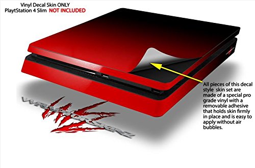 Vinyl Decal Skin Wrap compatible with Sony PlayStation 4 Slim Console Smooth Fades Red Black (PS4 NOT INCLUDED)