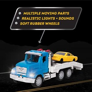 Driven by Battat – Toy Tow Truck For Kids – City Vehicle Toy – Lights & Sounds – Movable Parts – 3 Years + – Micro Tow Truck