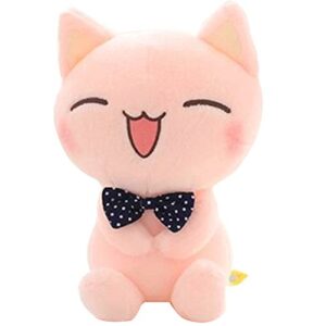 ecty cat plush cute plushies, pink cat plushie, cat stuffed animals, kawaii plush toys for kids - 11 inch