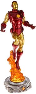 diamond select toys marvel gallery classic iron man pvc figure statue, gold