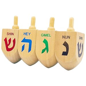 Let's Play Dreidel The Hanukkah Game 2 Extra Large Wood Dreidels Instructions Included