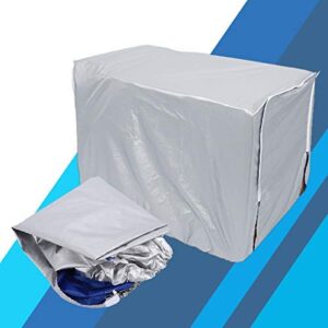 air conditioner cover, outdoor rectangle anti-snow waterproof home use - silver (size: 37x15.7x28.7inch)