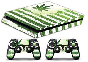 skin ps4 slim - cannabis flag marijuana - limited edition decal cover adesiva playstation 4 slim sony bundle