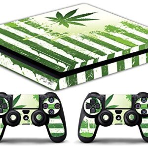 Skin Ps4 Slim - Cannabis Flag Marijuana - Limited Edition Decal Cover ADESIVA Playstation 4 Slim Sony Bundle