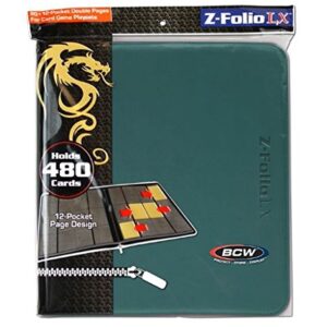 BCW Z-Folio LX Zipper Portfolio Teal 12 Pocket Playset Album