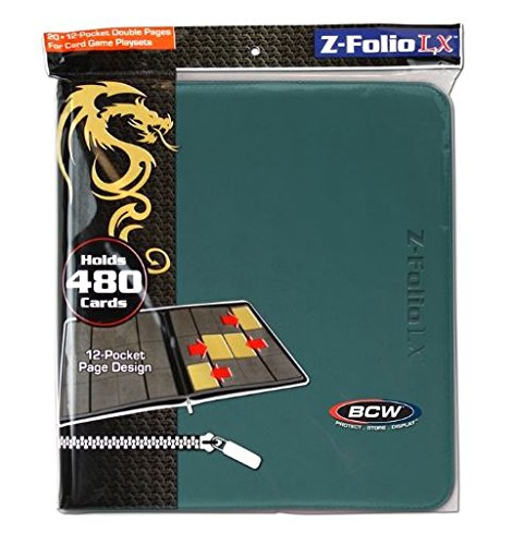 BCW Z-Folio LX Zipper Portfolio Teal 12 Pocket Playset Album