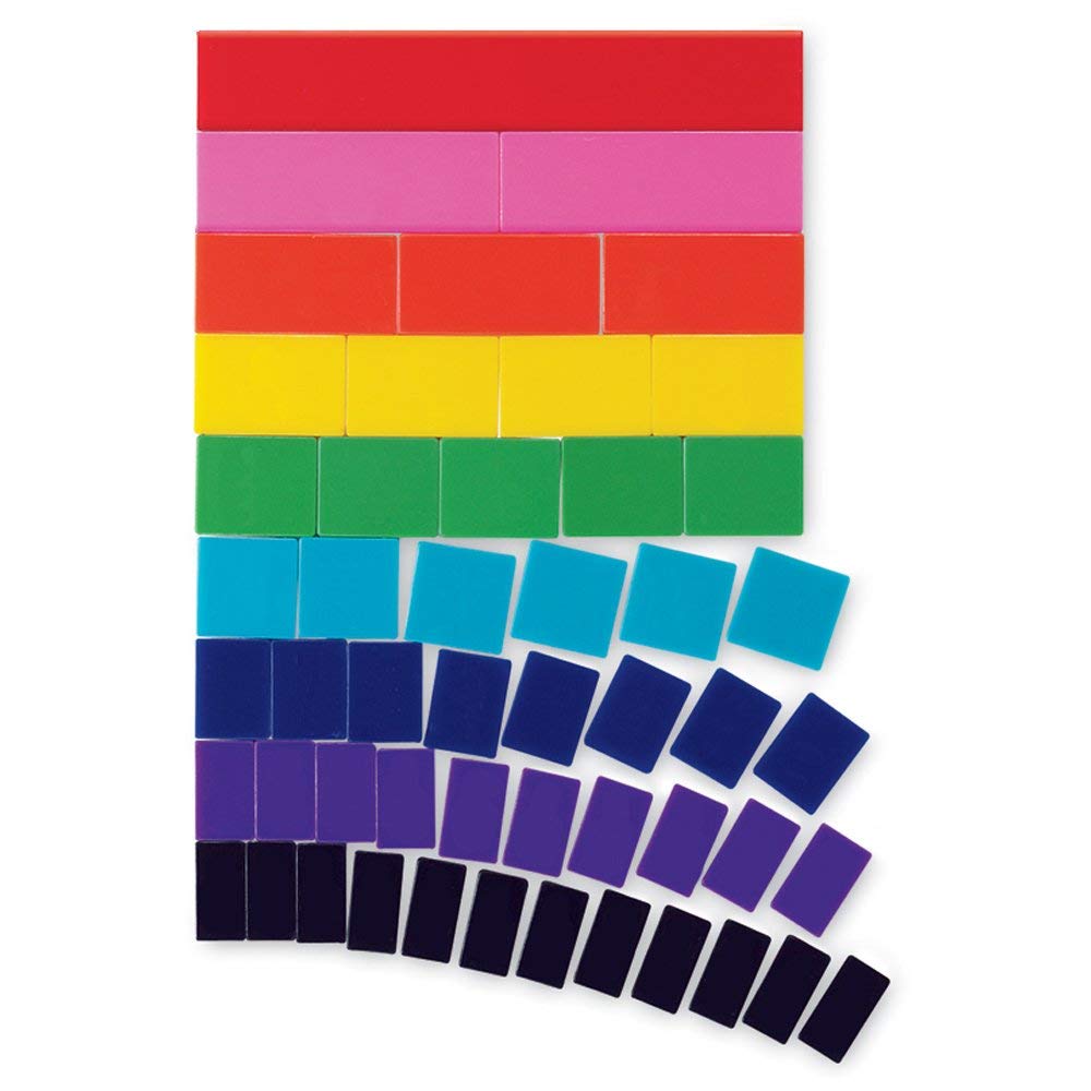 hand2mind Plastic Rainbow Blank Fraction Tiles, Montessori Math Materials, Fraction Manipulatives, Unit Fraction, Fraction Bars Math Manipulatives, Fraction Games, Homeschool Supplies (Set of 51)