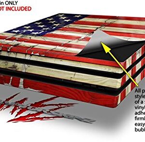 WraptorSkinz® Decal Style Skin Wrap Compatible with Sony PlayStation 4 Pro Console Skin Painted Faded and Cracked USA American Flag