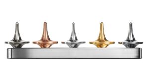 foreverspin mini metal museum(5 unique tops, 1 dock) - world famous spinning tops