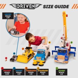 Driven by Battat – Toy Tow Truck For Kids – City Vehicle Toy – Lights & Sounds – Movable Parts – 3 Years + – Micro Tow Truck