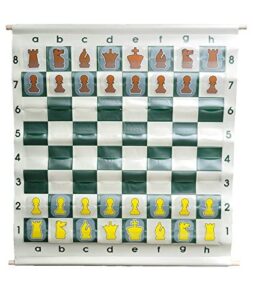 us chess federation 36" pouch-style chess demonstration set with deluxe carrying bag (clear plastic pieces)