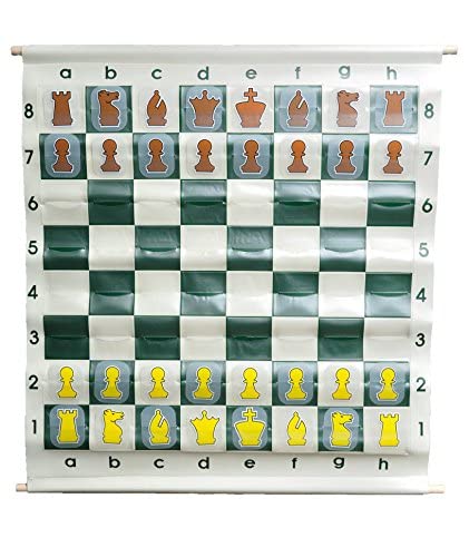 US Chess Federation 36" Pouch-Style Chess Demonstration Set with Deluxe Carrying Bag (Clear Plastic Pieces)