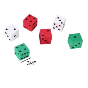 hand2mind Manipulite 3 Color Dot Dice, 5/8", Set of 72