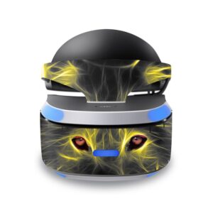 mightyskins skin compatible with sony playstation vr wrap cover sticker skins neon wolf