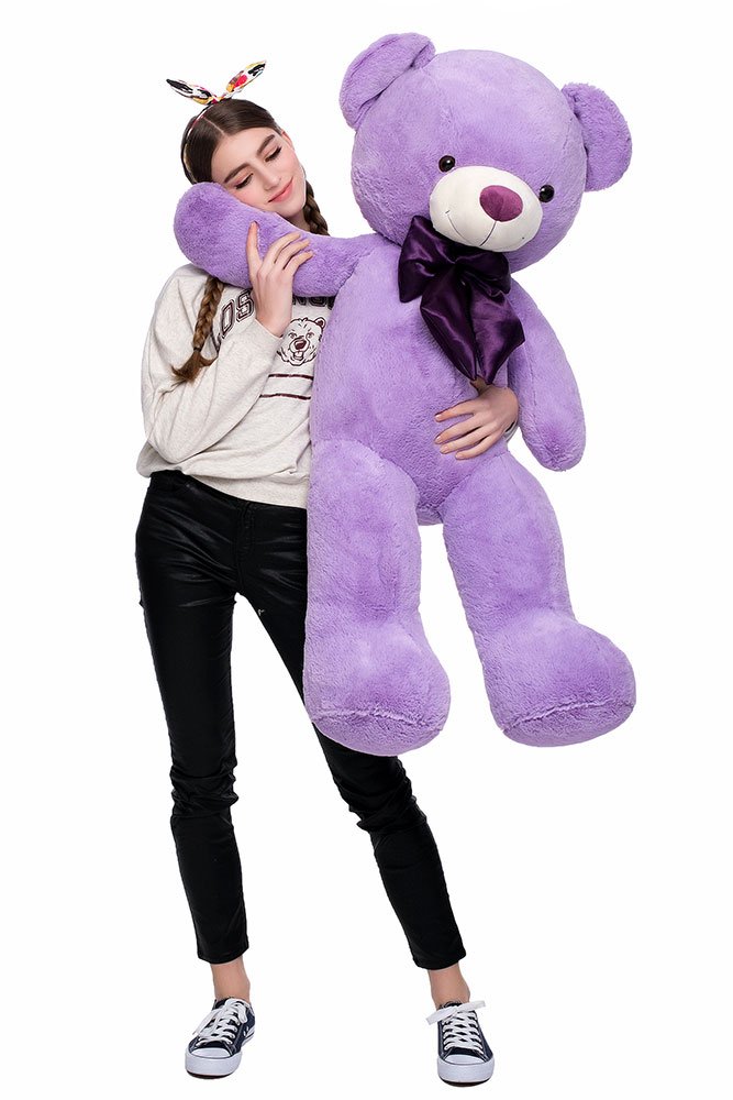 MaoGoLan Giant Purple Teddy Bear 47 inch Life Size Bear Stuffed Animal Plush Toy Valentines Bear for Girls Girlfriend Wife Children Teens