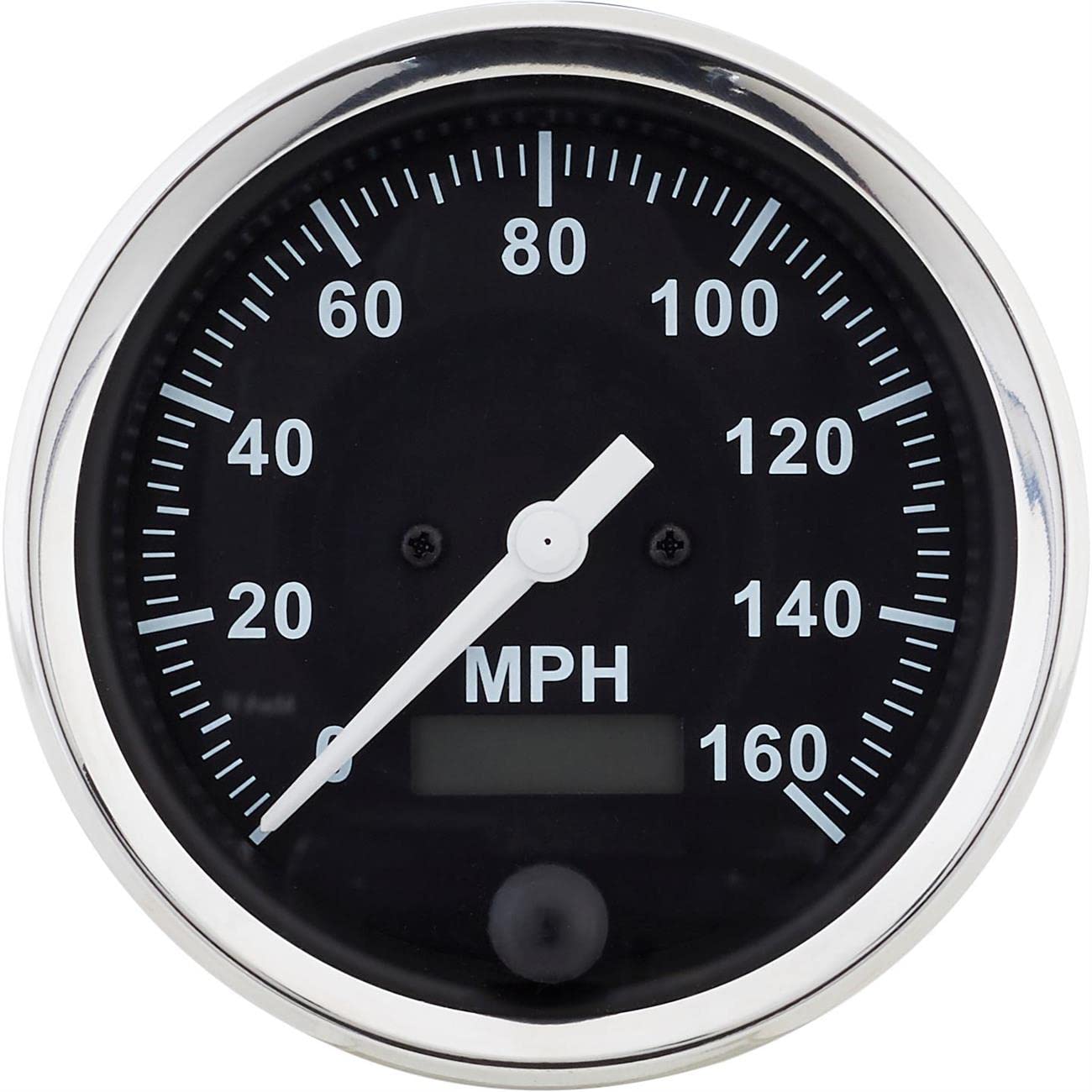 Speedometer Gauge, Black Face, 3-3/8, Electric