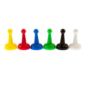 assorted 1" inch multi-color pawns pieces for board games, component, tabletop markers,arts & crafts (24 pack)