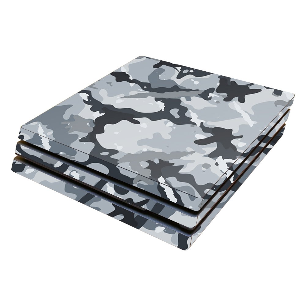 MightySkins Skin Compatible with Sony PS4 Pro Console - Gray Camouflage | Protective, Durable, and Unique Vinyl Decal wrap Cover | Easy to Apply, Remove, and Change Styles | Made in The USA