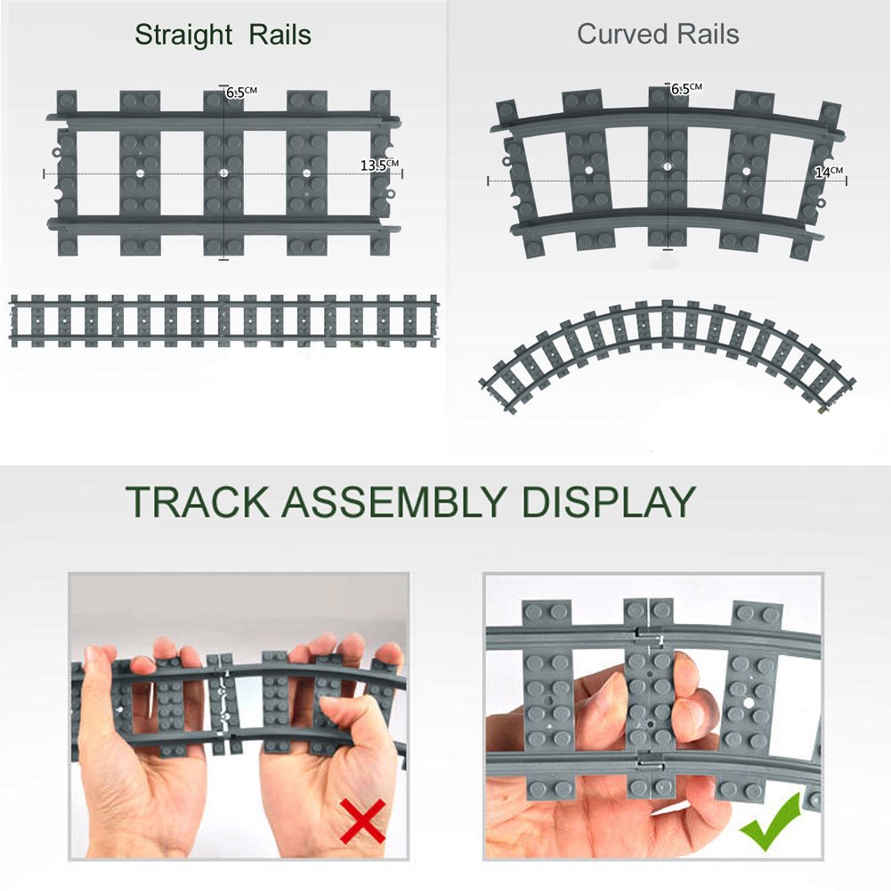 City Train Tracks Non-Powered City Railroad 24pcs Compatible Major Brands Building Block Toy Gifts