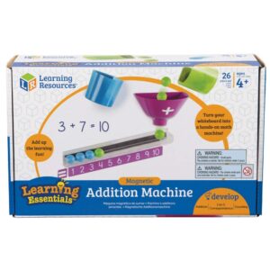 Learning Resources Magnetic Addition Machine, Math Games, Classroom Supplies, Homeschool Supplies, 26 Pieces, Ages 4+